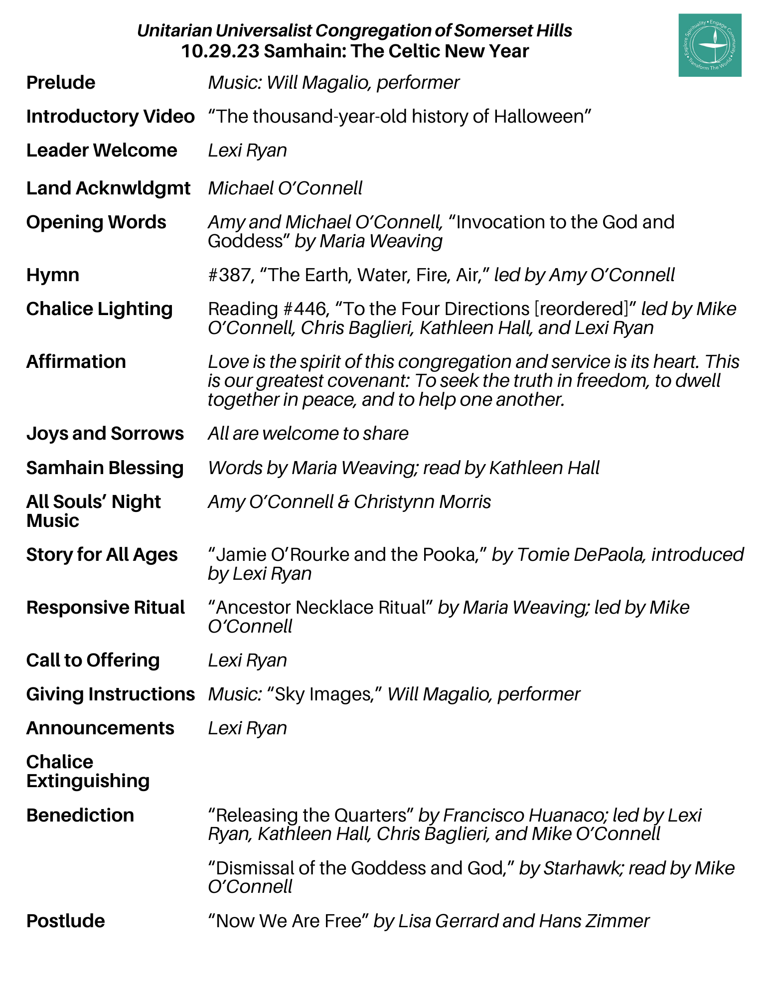 Sunday Worship Order of Service - Unitarian Universalist Congregation ...